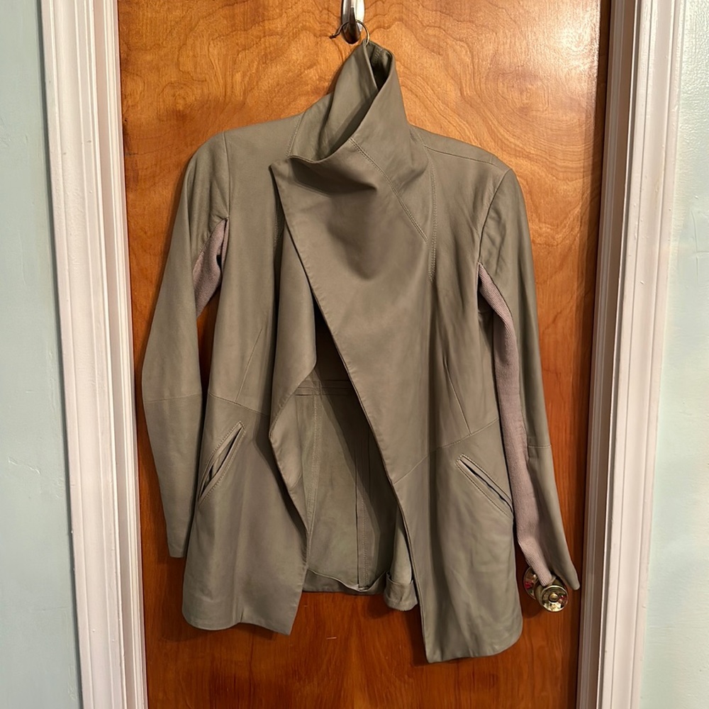 Veda Leather Futuristic Long Coat - Gem